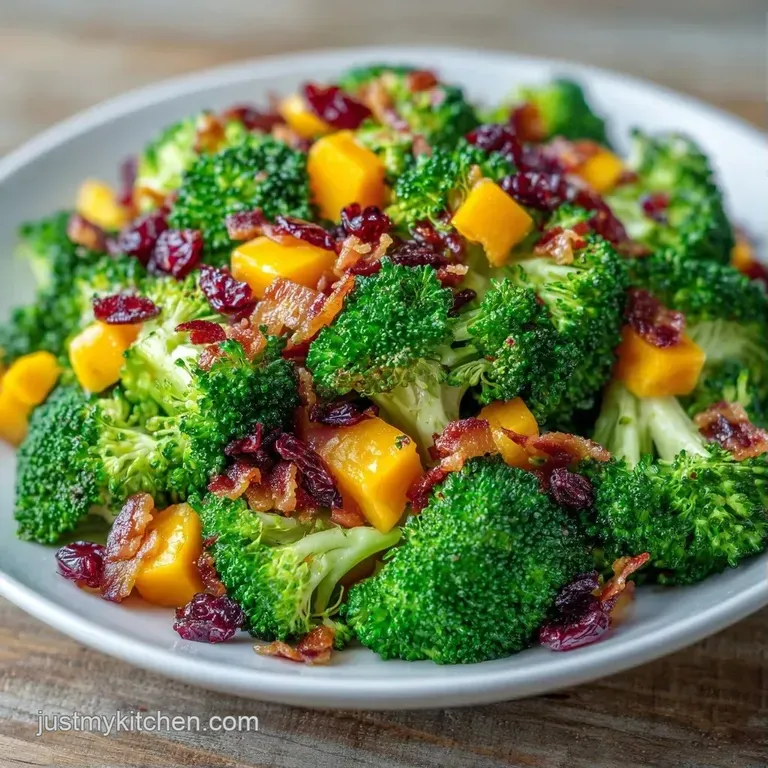 Loaded Broccoli Salad with Bacon - Just My Kitchen
